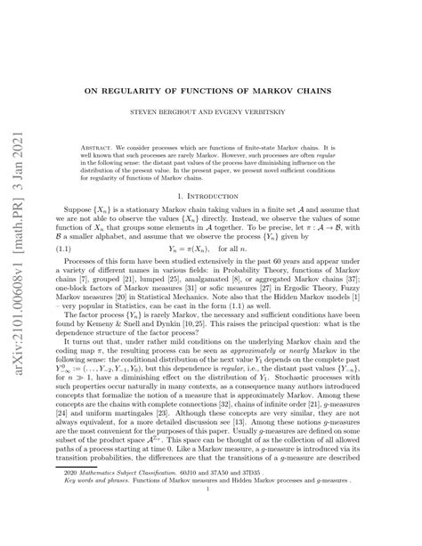 pdf on regularity of functions of markov chains
