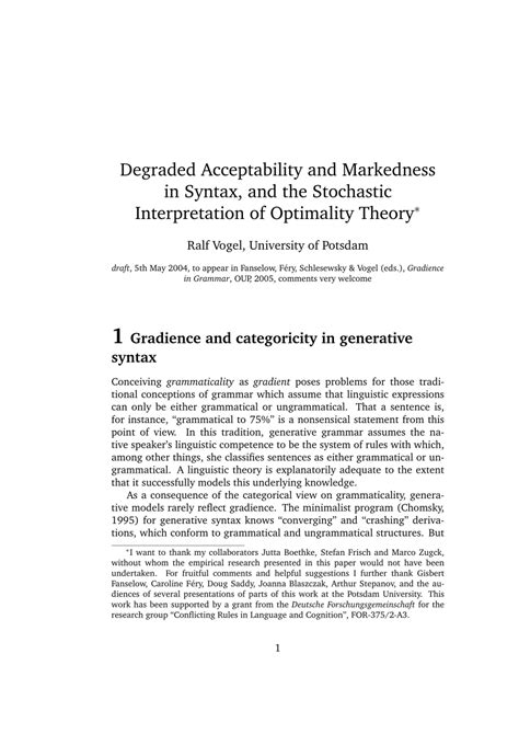 pdf degraded acceptability and markedness in syntax and the stochastic interpretation of