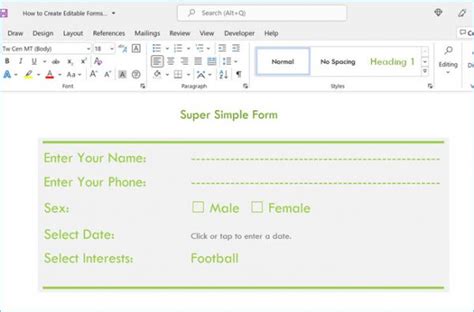 How To Create Fillable Forms In Microsoft Word Webnots