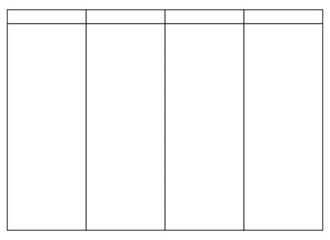 Free Printable Four Column Chart
