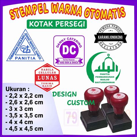 Jual Cetak Stempel Flash Warna Otomatis Design Tulisan Custom Shopee