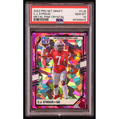 C J Stroud 2022 Leaf Pro Set Metal Draft Prospects Crystal Pink