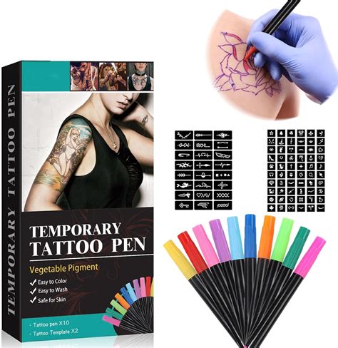 Tatouage Temporaire Kit Tatouage Stylo Tatouage Avec 11 Stylos Tatouage