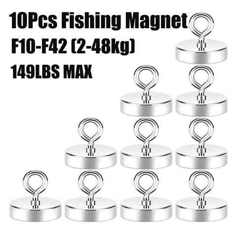 Pcs Super Strong Fishing Magnet Neodymium Salvage Magnet Heavy Duty