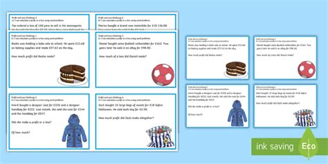 Profit And Loss Challenge Cards Teacher Made Twinkl