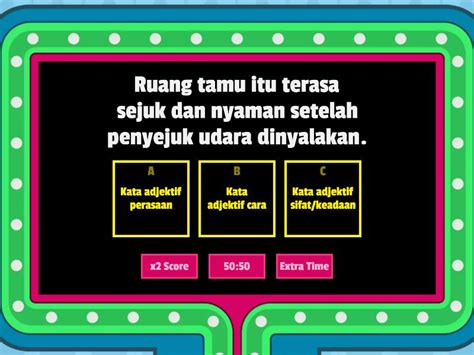 Aktiviti Teka Jenis Jenis Kata Adjektif Gameshow Quiz