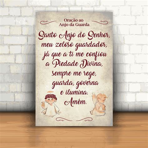 Placa Decorativa Oração ao Anjo da Guarda Inter Adesivos Decorativos