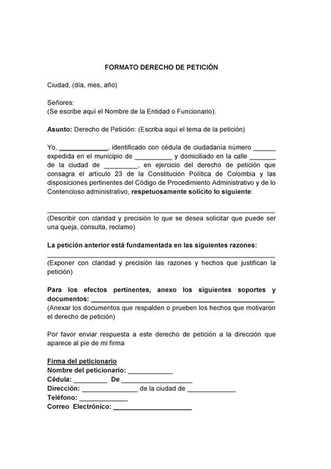 Formato De Carta Peticion Fundamentos De Mercadeo Studocu The Best