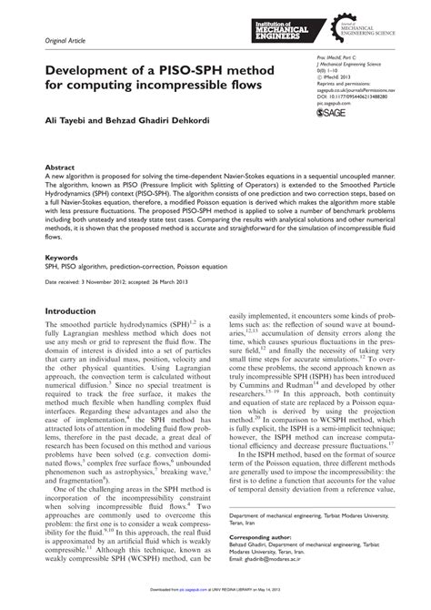 pdf development of a piso sph method for computing incompressible flows