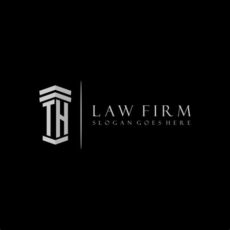 TH Initial Monogram Logo Lawfirm With Pillar Design 34958900 Vector Art