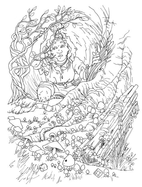 In A Hole In The Ground There Lived A Hobbit Coloring Pages