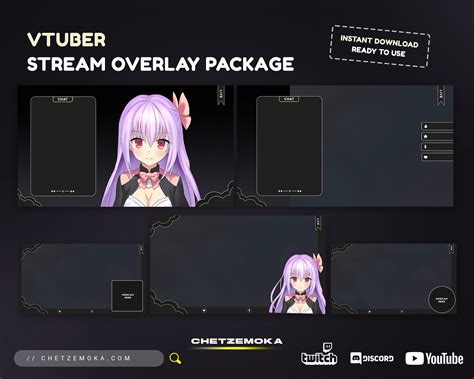 Vtuber Stream Overlay Twitch Overlay Vtuber Celestial Etsy Hong Kong
