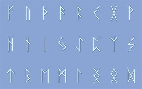 Conjunto de runas nórdicas antiguas Alfabeto rúnica Futhark Antiguos