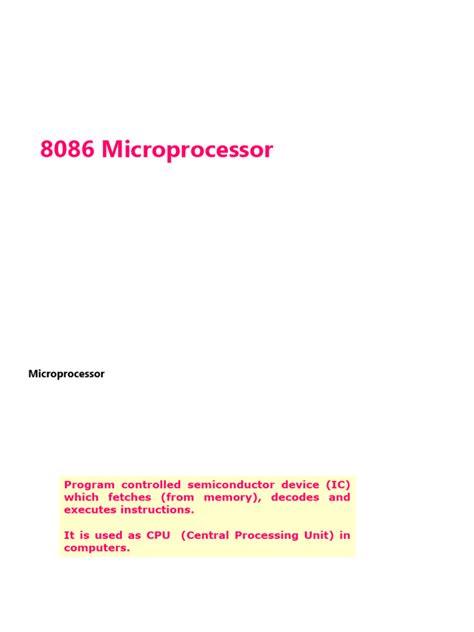 8086 microprocessor pdf