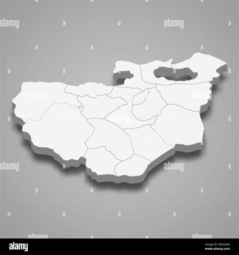 3d Isometric Map Of Bursa Is A Province Of Turkey Vector Illustration
