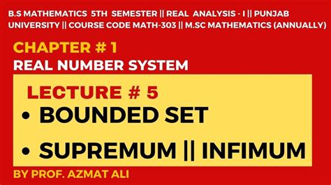 lecture 5 chapter 1 real number system bounded set supremum