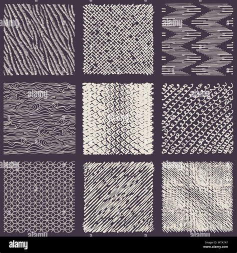Set Of Hand Drawn Marker And Ink Patterns Simple Vector Scratchy