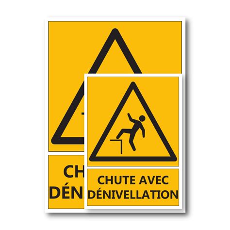 Panneau de signalisation Danger chute avec dénivellation