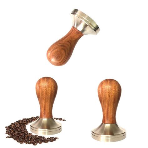 Buy Espresso 51mm 58mm Coffee Steel Flat Tamper Base Stainless Wooden