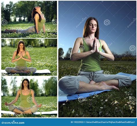 Yoga Outdoors Collage Stock Image Image Of Meditation 19222933