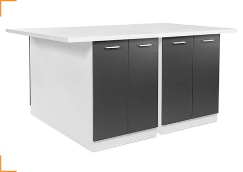Îlot central pas cher pour cuisine 120 cm blanc et gris ID Market