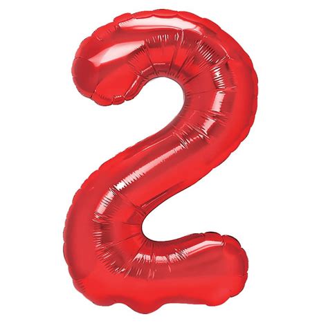 Balon Foliowy Cyfra 2 Czerwony 100 cm PartyPal Przyjęcia i okazje