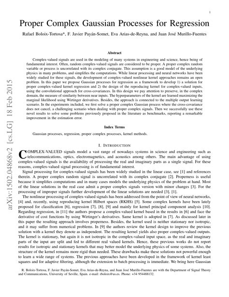 pdf proper complex gaussian processes for regression