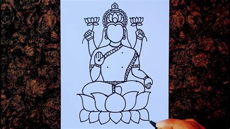 Maa Lakshmi Drawing From Dots Easy How To Draw A Goddess Lakshmi