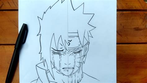 C Mo Dibujar Mitad Naruto Mitad Sasuke Naruto Shippuden Youtube