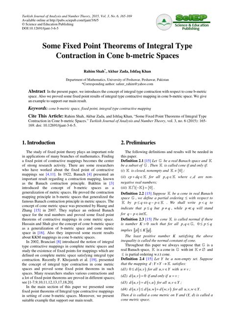 pdf some fixed point theorems of integral type contraction in cone b metric spaces
