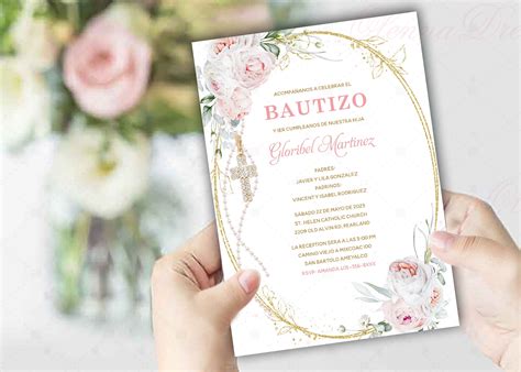 Invitacione Bautizo Niña Invitacion Bautizo Invitación De Etsy