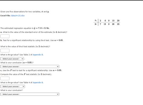 solved given are five observations for two variables 2 and