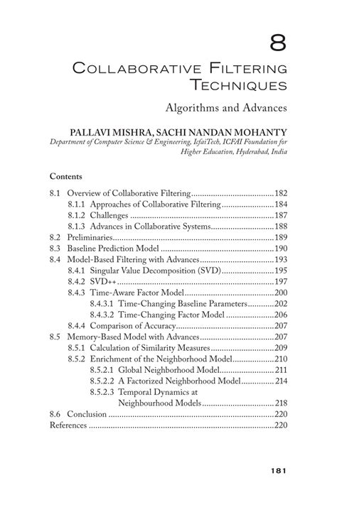 pdf collaborative filtering techniques algorithms and advances