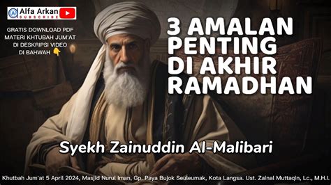 Amalan Penting Di Akhir Ramadhan Khutbah Jumat Youtube