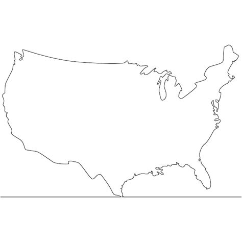 Desenho de linha contínua do mapa ilustração de arte de linha vetorial