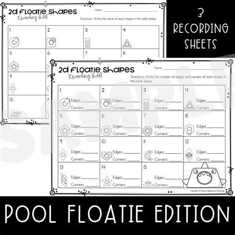 Pool Floaties 2d Shape Clip Cards 2d Shape Sorting Shape Properties Math Center Made By Teachers