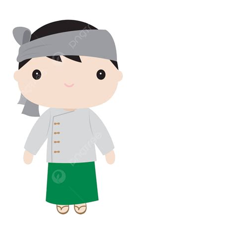 Vector Illustration Of People In Traditional Burmese Attire In Myanmar