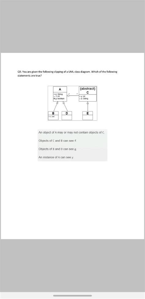 solved q9 you are given the following clipping of a uml