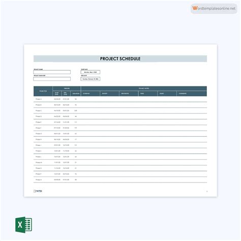 12 Free Project Schedule Templates For Excel