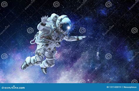 Astronauta En La Misión Espacial Técnicas Mixtas Imagen de archivo