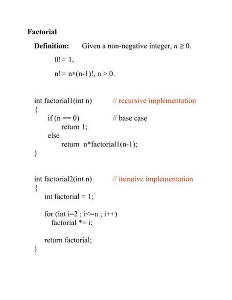 computing factorials and fibonacci numbers