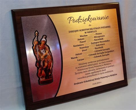 Podziękowanie dla strażaka dyplom drewniany złożony Sklep