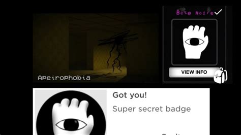 Roblox Apeirophobia How To Get Got You Badge And Bete Noire Title YouTube