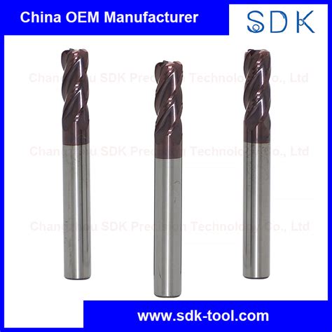 HRC60 Grade Carbide 4 Flute Corner Radius End Mills Cutting Tools For
