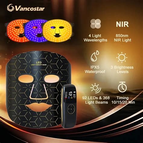 Masque Facial Infrarouge LED 92 Lampes 368 Faisceaux Th Rapie Par La