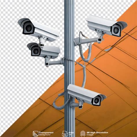 C Meras De Cctv Em Postes Isolados Em Um Ambiente T Cnico Isolado Em
