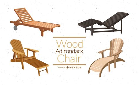 Conjunto de ilustración de silla de madera Descargar vector