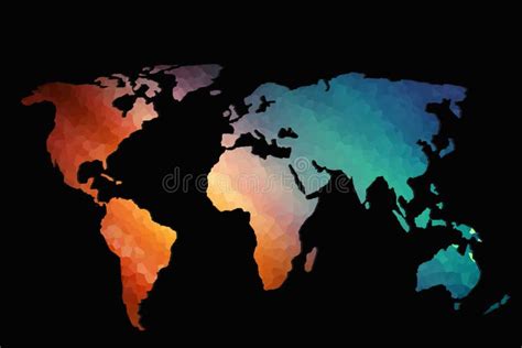 Mapa De Mundo Continentes Coloridos Ilustrações Vetores E Clipart De
