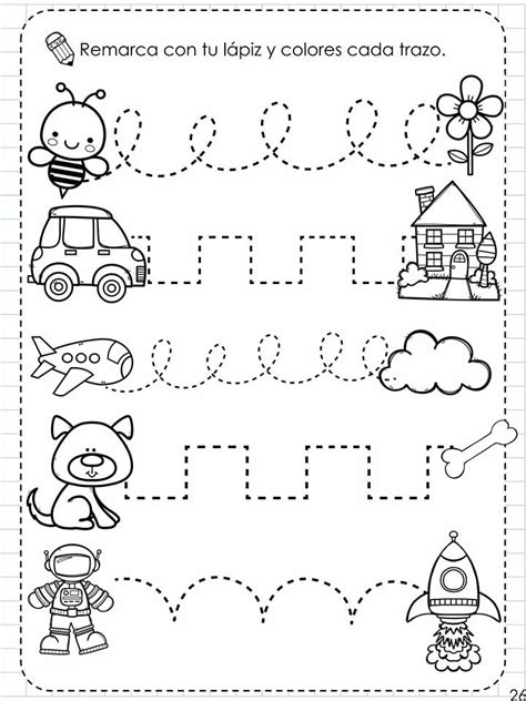 101 Fichas Y Actividades Para Preescolar E Infantil Trazo Apresto Colorear Pre Escritura