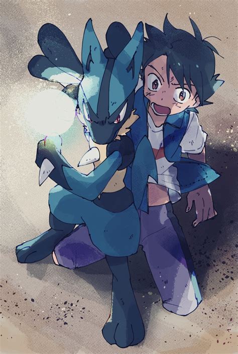 Ash Ketchum And Lucario Pokemon And 2 More Drawn By Ochappa Danbooru